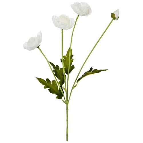 Цветок искусственный МАК белый высота=60 СМ.
