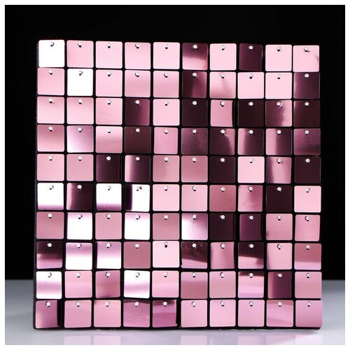 Панель с пайетками для фотозоны 30*30см розовый 7895974