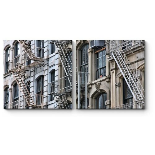 Модульная картина Пожарная лестница в Сохо 110x55
