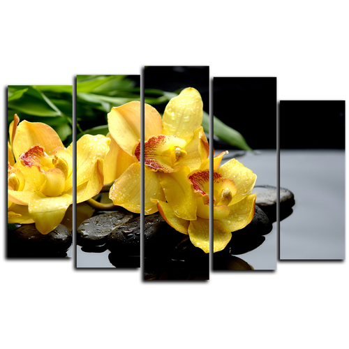 Модульная картина "Желтая орхидея"