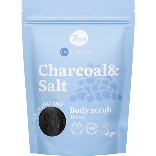 7DAYS Скраб для тела угольно-солевой детокс Charcoal & Salt, 250 мл, 250 г