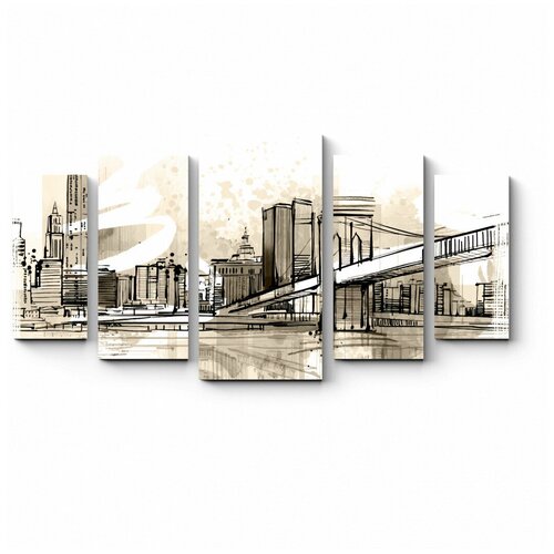 Модульная картина Винтажный мост 190x105