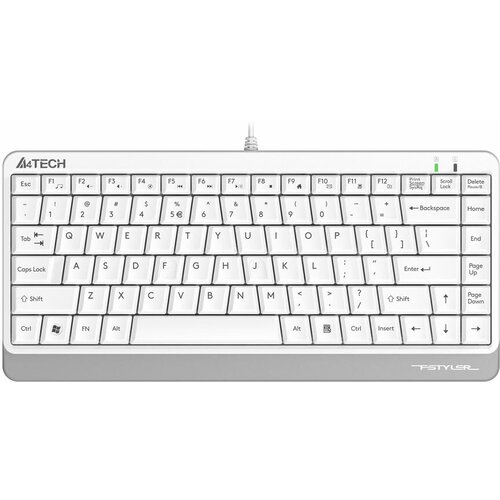 Клавиатура A4TECH Fstyler FKS11, USB, белый серый [fks11 white]