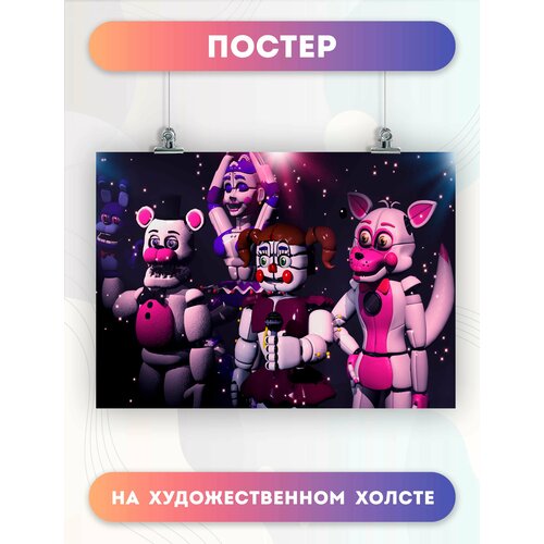 Постер на холсте Фнаф Five Nights at Freddy's игра пять ночей с Фредди 8 60х80 см