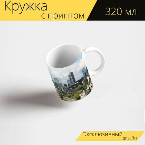 Кружка с рисунком, принтом "Городской ландшафт, литва, восток" 320 мл.