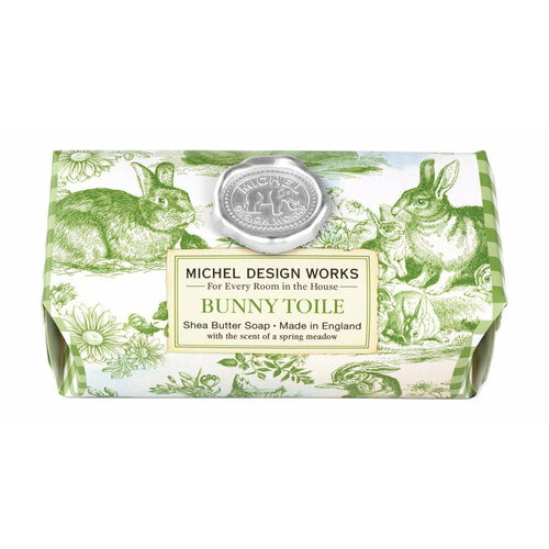 Парфюмированное мыло в бумажной обертке Michel Design Works Bunny Toile Large Bath Soap Bar