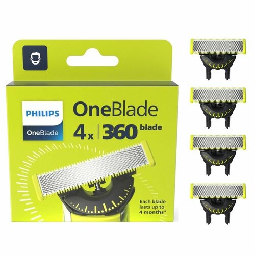 Лезвия сменные Philips QP440/50 для бритвы OneBlade, 4 шт.