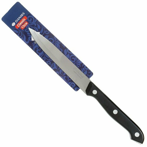 Нож кухонный Daniks, Классик, универсальный, нержавеющая сталь, 12 см, рукоятка пластик, YW-A111-TY