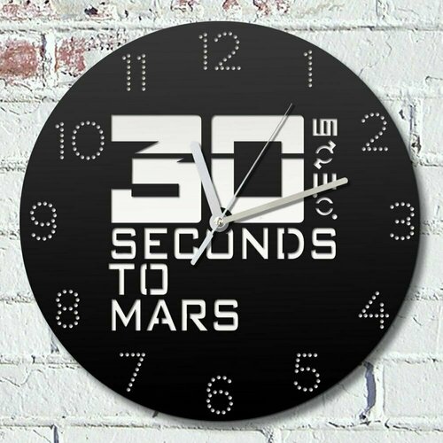 Настенные деревянные бесшумные часы 30 seconds to Mars - 2509