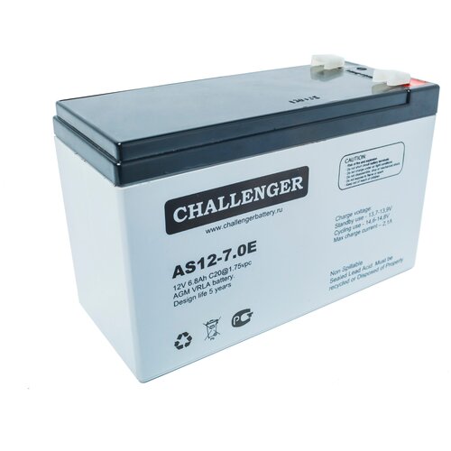 Аккумуляторная батарея Challenger АS12-7.0 12В 6.8 А·ч