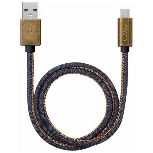 Кабель Deppa Jeans USB - microUSB (72276), 1.2 м, синий