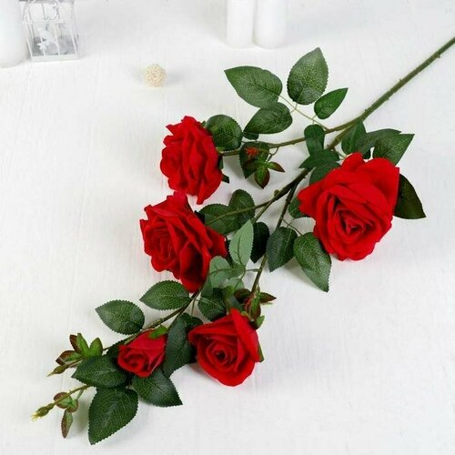 Цветы искусственные Куст красных роз 12х100 см