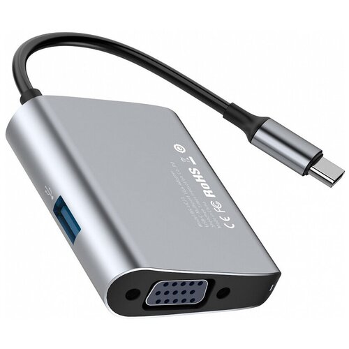 USB-концентратор  Baseus Enjoyment series USB-C - VGA/USB (CATSX-E0G), разъемов: 1, space gray