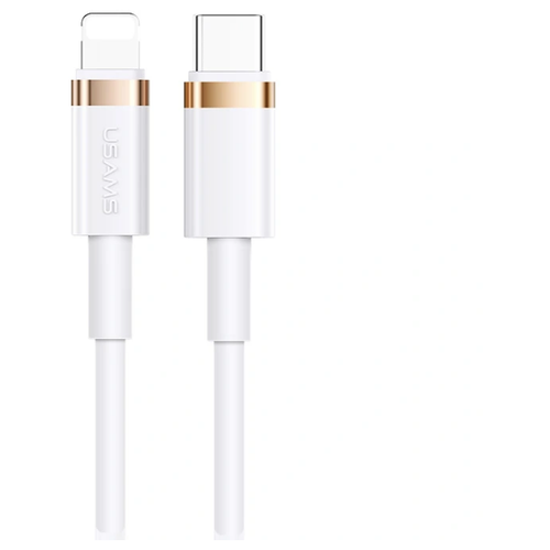 Кабель Usams U63 Type-C на Lightning с функцией быстрой зарядки PD Fast Charger, 20W, кабель для iPhone 12, белый