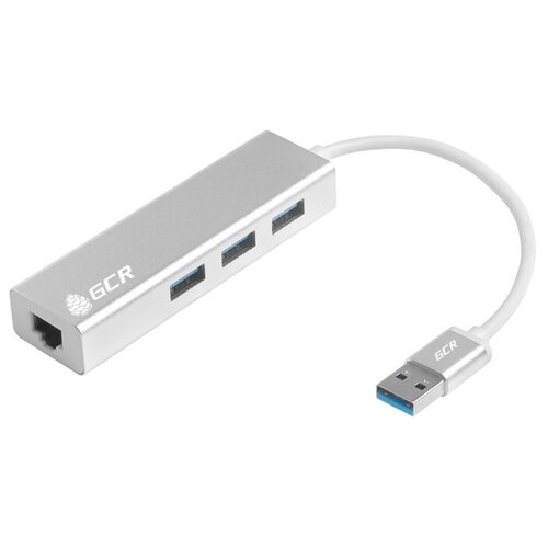 USB 3.0 Разветвитель на 3 порта + 10/100Mbps Ethernet Network GCR-AP05 metall