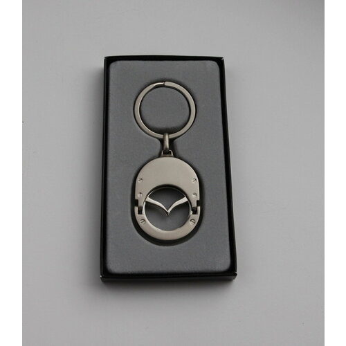 Бирка для ключей Komoloff, глянцевая фактура, Mazda, серебряный