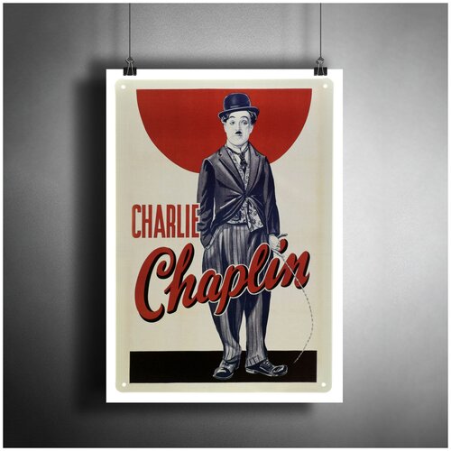 Постер плакат для интерьера "Кино: Актёр чарли чаплин"/ Декор дома, офиса, комнаты A3 (297 x 420 мм)