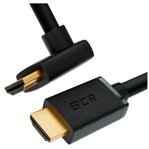 Кабель GCR HDMI - HDMI (верхний угол) (GCR-HMAC4), 1 м, черный нейлон