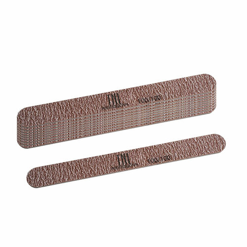 TNL, набор пилок для ногтей узкая 100/100 высокое качество (пластиковая основа, коричневые), 10 шт
