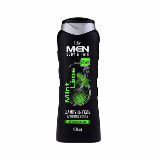 Шампунь-гель для волос и тела Iris Cosmetic Men Mint Lime, 400 мл