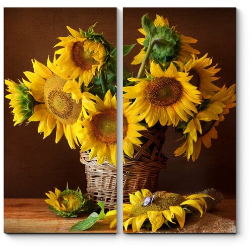 Модульная картина Солнечные цветы 70x70