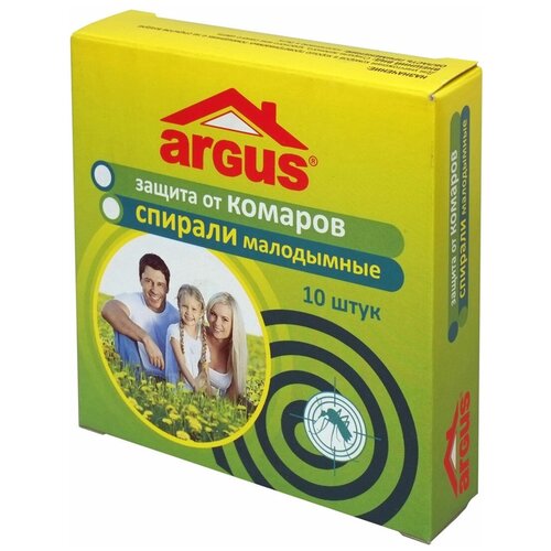 Спираль ARGUS Защита от комаров малодымные, 141 г, 10 шт.