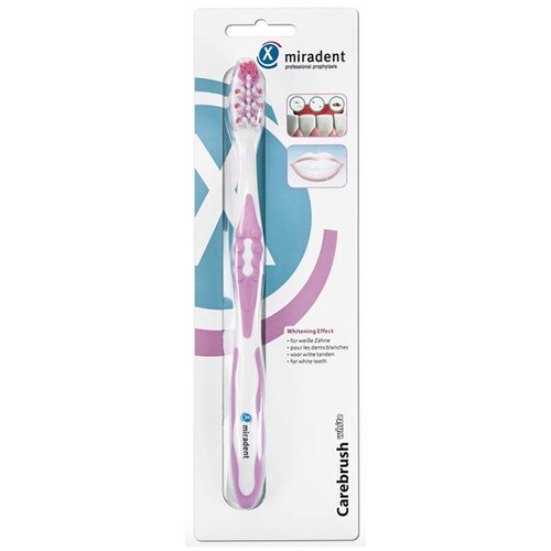 Зубная щетка miradent Carebrush white, розовый