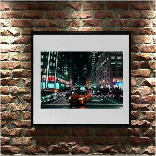 Постер "Машины в ночном городе" Cool Eshe из коллекции "Автомобили", А4