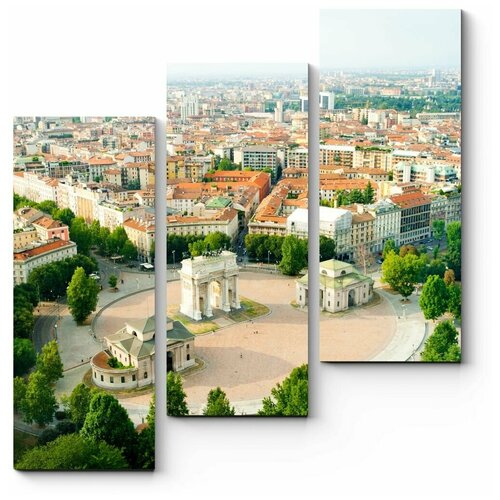 Модульная картина Панорама летнего Милана 120x128