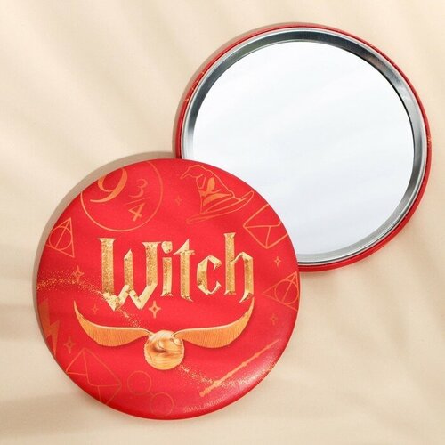 Зеркальце «Witch», одностороннее, d = 7 см, Гарри Поттер, Хогвартс, Золотой Снитч