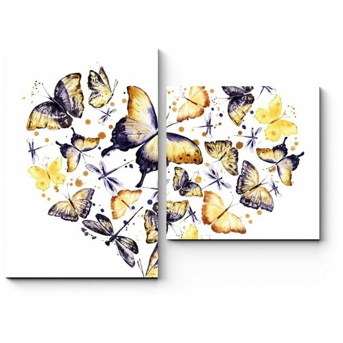 Модульная картина Винтажные бабочки 170x128