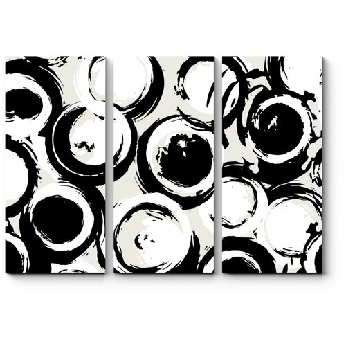 Модульная картина Белое в черный горошек 60x43