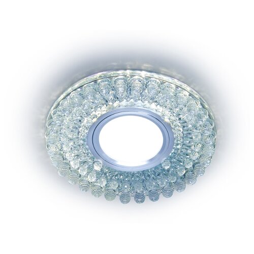 Светильник Ambrella light Crystal LED S376 CL прозрачный, GU5.3, 10 Вт, 4200, нейтральный белый, цвет арматуры: хром, цвет плафона: серебристый