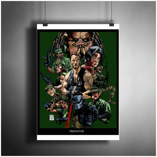 Постер плакат для интерьера "Фильм: Хищник. Арнольд Шварценеггер. The Predator"/ Декор дома, офиса, комнаты A3 (297 x 420 мм)