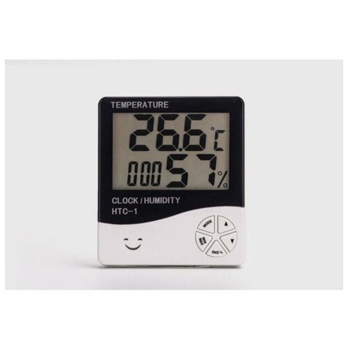 Часы электронные настольные "Бируни", будильник, термометр, гигрометр, 10 х 10 см