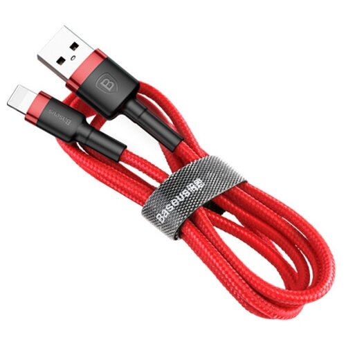 Кабель Baseus Cafule USB - Lightning (CALKLF), 2 м, 1 шт., красный/черный