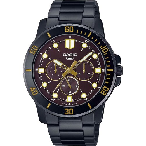 Наручные часы CASIO Collection MTP-VD300B-5E, черный, коричневый