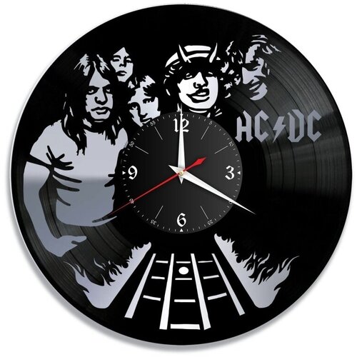 Настенные часы из виниловой пластинки AC/DC/виниловые/из винила/часы пластинка/ретро часы