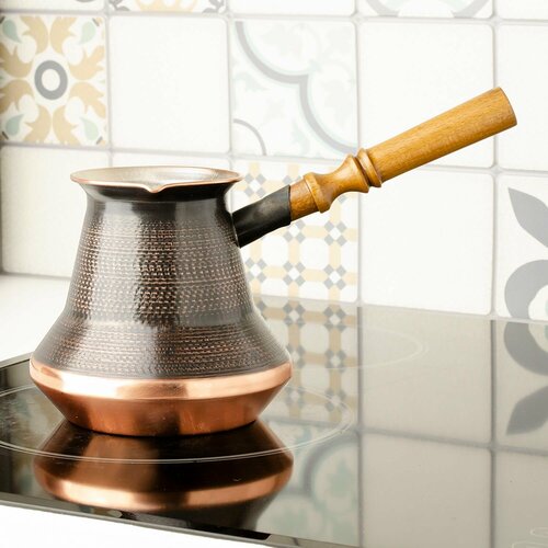 Турка для кофе медная 800 мл. Армянская джезва ручной работы, кофеварка, посуда, подарок