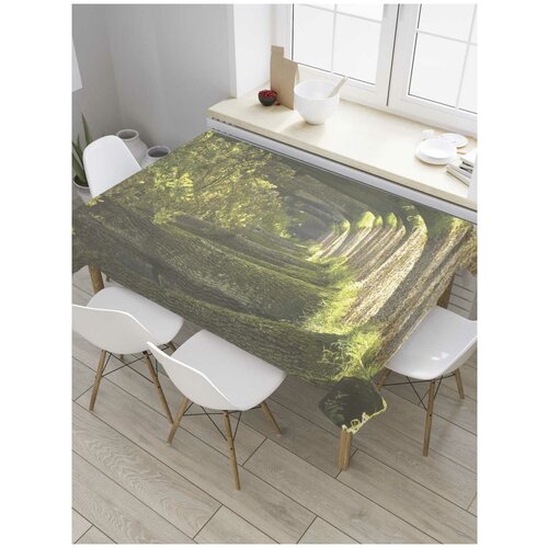 Скатерть прямоугольная JoyArty на кухонный стол "Старая аллея" из оксфорда, 120x145 см
