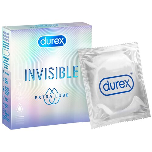 Презервативы Durex Invisible Extra Lube, 3 шт.