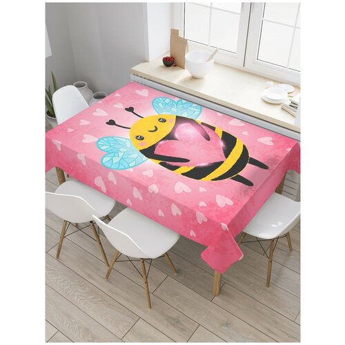 Скатерть прямоугольная JoyArty на кухонный стол "Пчелка Жу-Жу" из оксфорда, 180x145 см