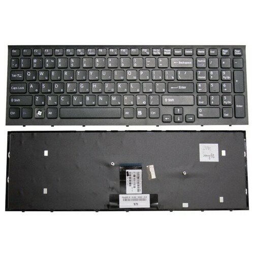 Клавиатура для ноутбука Sony Vaio VPC-EB1E1R/WI черная с черной рамкой