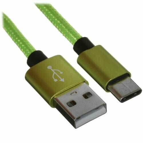 Кабель круглый DEXP USB Type-C - USB зеленый 1 м
