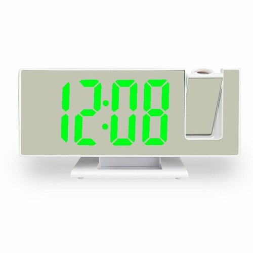Часы Будильник настольные электронные с проекцией: будильник, термометр, календарь, USB, 18.5 x 7.5 см