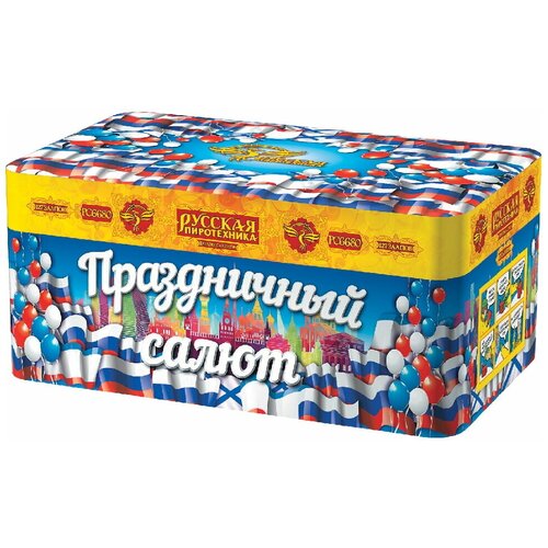 Русская Пиротехника Праздничный салют РС6680, 127 залпов, разноцветный 50 см 30 см