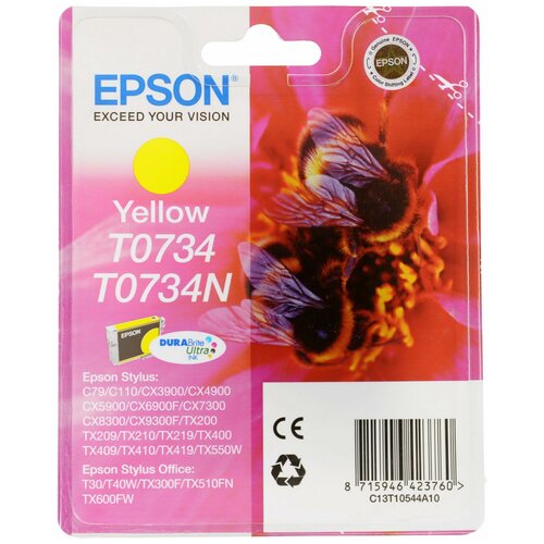 Картридж Epson C13T07344A10, 475 стр, желтый