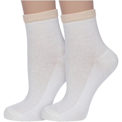 Носки PARA socks, 2 пары, размер 23, бежевый