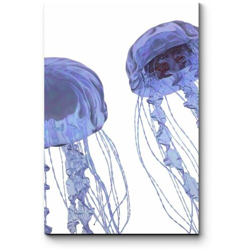 Модульная картина Пара голубоватых медуз 80x120