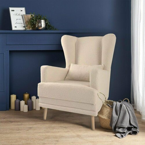 Кресло в ткани букле в стиле барашек